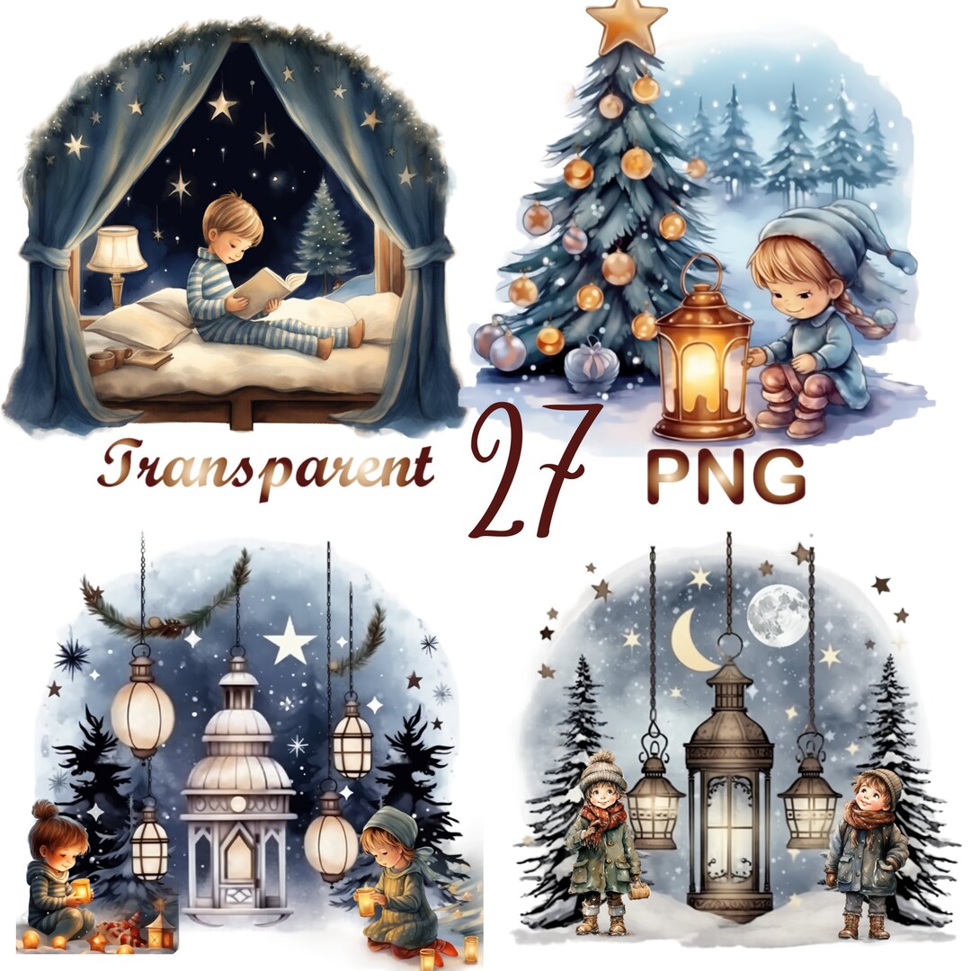 27 PNG Christmas Eve Clipart Bundle, Set 3, Festive Holiday ...