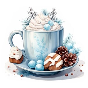22 Watercolor Hot Chocolate Clipart,jpgs, Watercolor Hot Cocoa ...