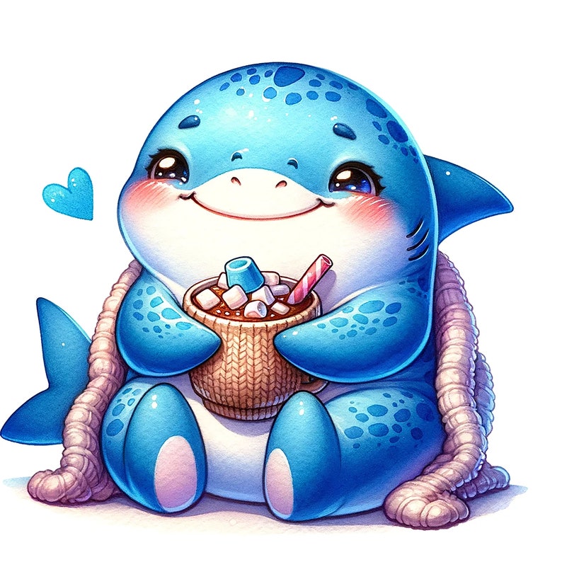 50 PNG, Cute Sharks Clipart Bundle, Watercolor Shark Clipart, Sharks ...