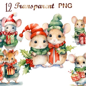 12 Christmas Mouse PNG, Xmas Mouse Png, Mouse Clipart, Mouse ...