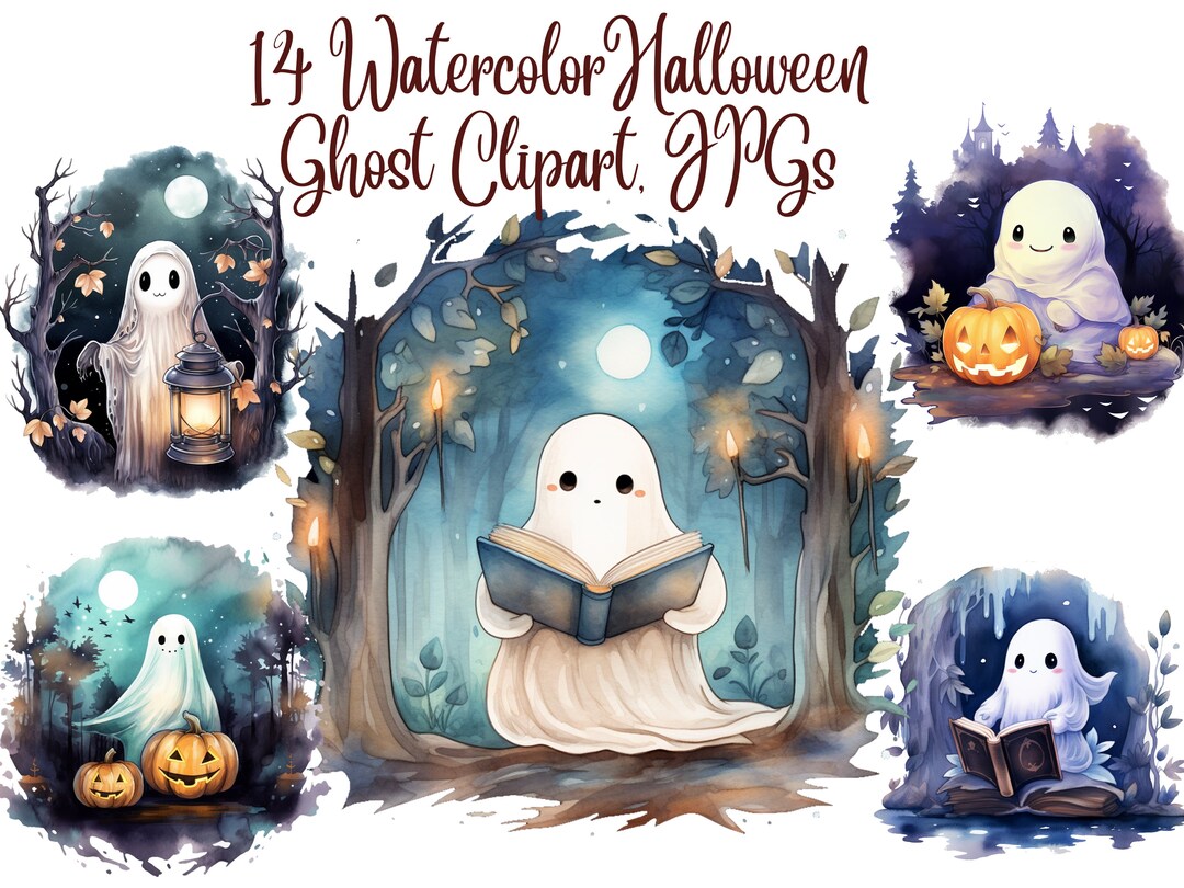 14 Halloween Ghost Clipart, Jpgs, Ghost Clipart, Pumpkin Clipart ...