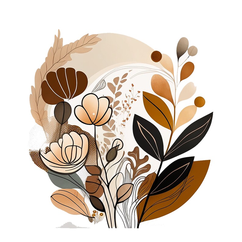 9 Boho Flowers Clipart Boho Clipart Jpgs Commercial Use - Etsy