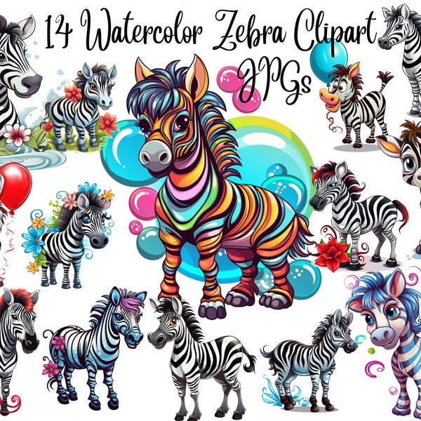 Zebra Clipart - Etsy