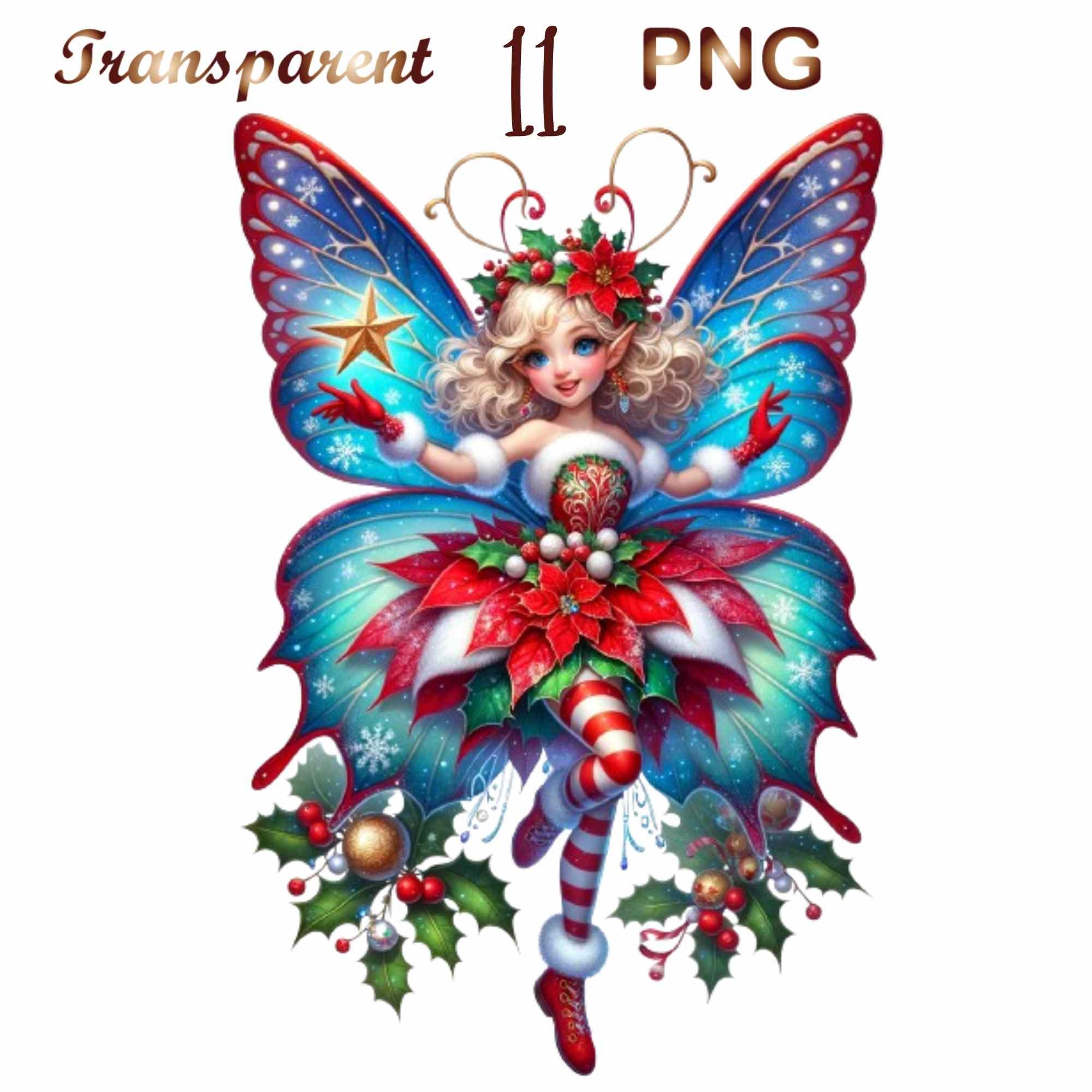 11 Christmas Fairy Clipart Bundle Png,christmas Fairy Png,fairy ...