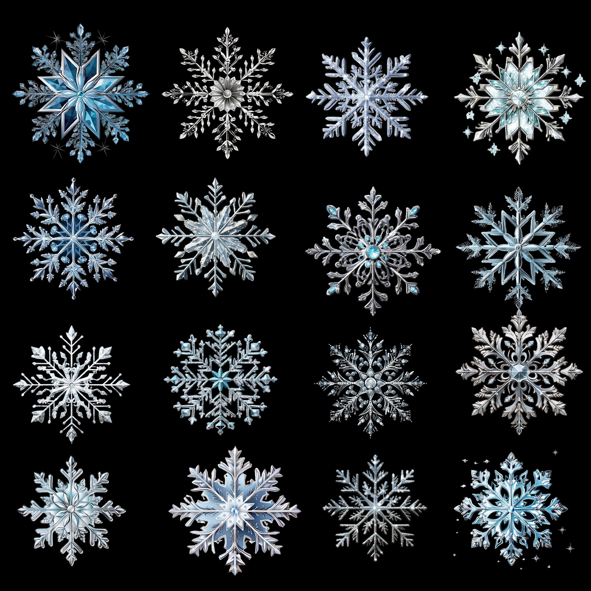 45 Winter Snowflake Png, Watercolor Snowflake Clipart, With Transparent ...