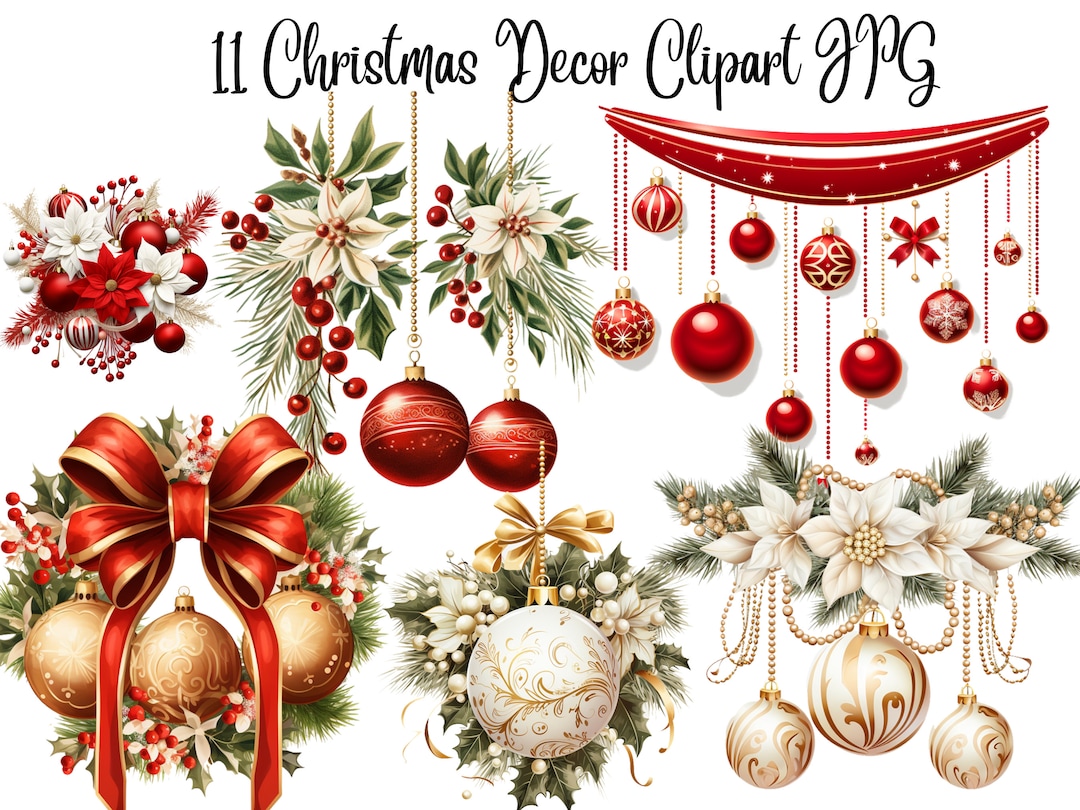 11 Christmas Clipart, High Quality Jpgs, Digital Download - Card Making ...