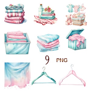 35 Laundry clipart bundle PNG, clothesline clipart,invitation elements ...