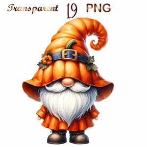 19 Gnome Halloween Clipart,gnome Clipart Bundle, Autumn Gnome Png ...