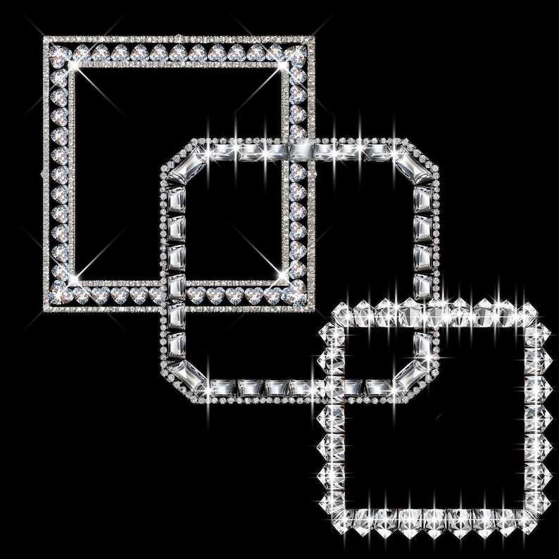 29 Diamond Frames Clipart PNG, Diamond Frame Clipart Bundle ...