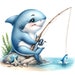 50 PNG, Cute Sharks Clipart Bundle, Watercolor Shark Clipart, Sharks ...