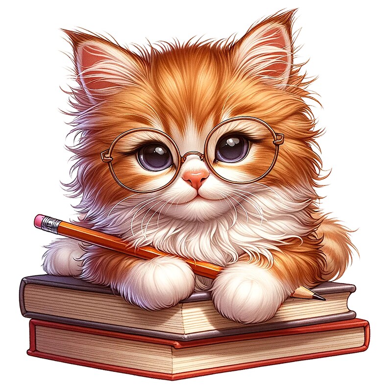 23 PNG Cute Kitten Clipart bundle, Memory Books,Junk Journals ...