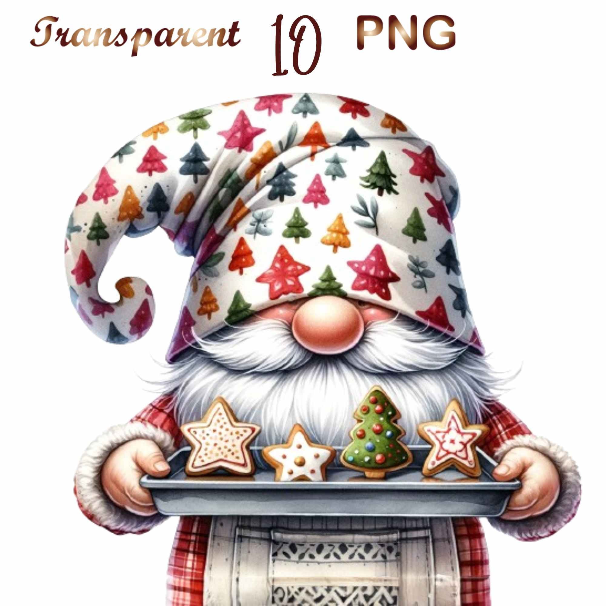 10 PNG, Christmas Gnome Clipart, Winter Clipart, Digital Download, Card ...