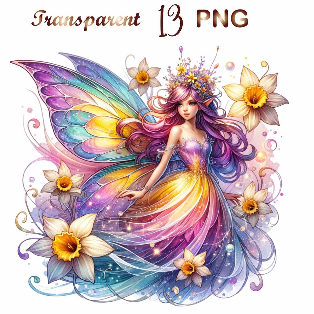 13 Spring Fairy Clipart Bundle Png,spring Fairy Png,fairy Illustration ...