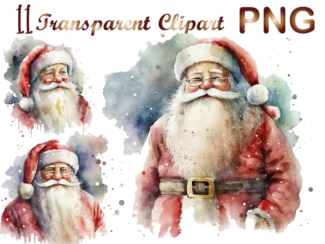 11 Santa Claus Clipart, Christmas Clipart, Winter Clipart, Holiday ...