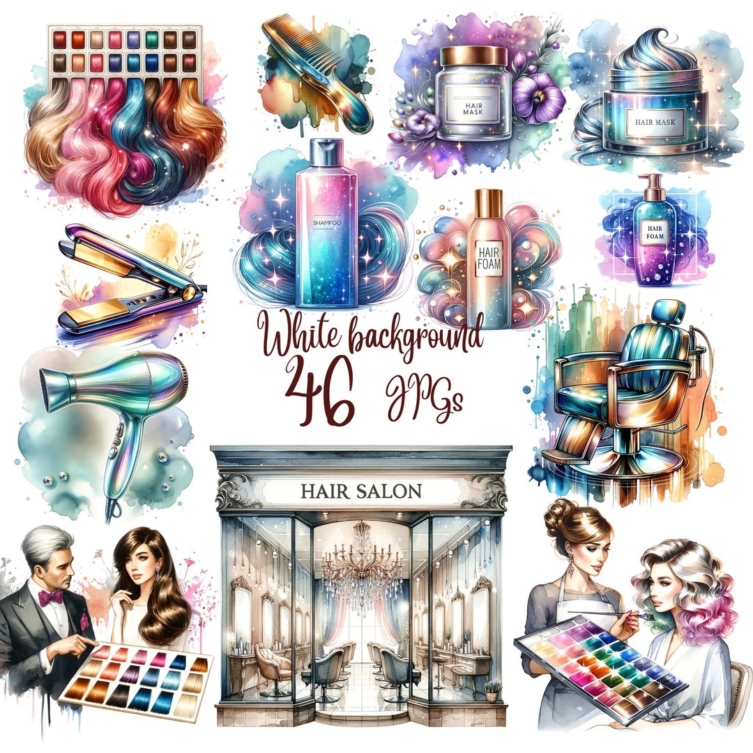 46 Jpg,hair Stylist сlipart Bundle,hair Salon Clipart,hairdresser ...