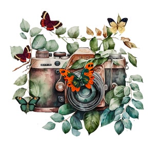 10 Watercolor Camera Clipart, Camera Clipart, Camera Clip Art, Jpgs ...