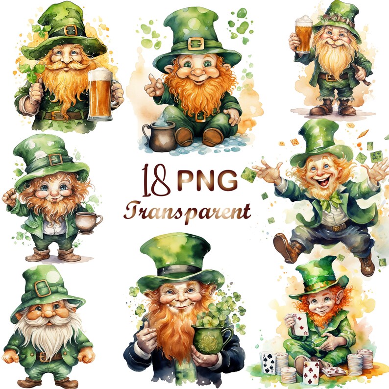 18 St.patrick’s Day Clipart PNG, St.patrick’s Day Bundle, Cute ...