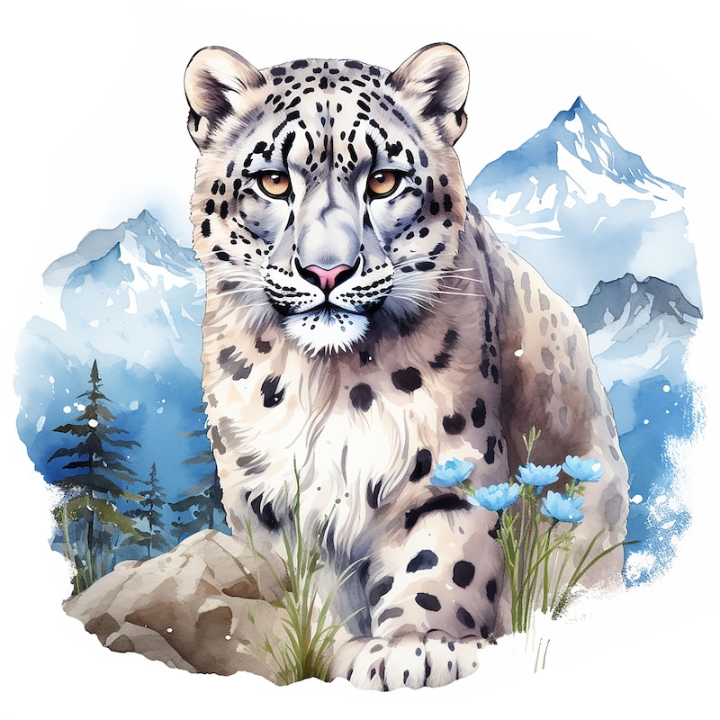 Snow Leopard Art - Etsy