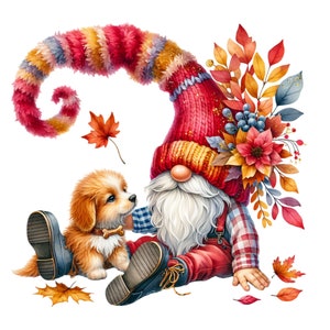 30 PNG, Watercolor Dog Gnome Clipart Collection Clipart Bundles,dog ...