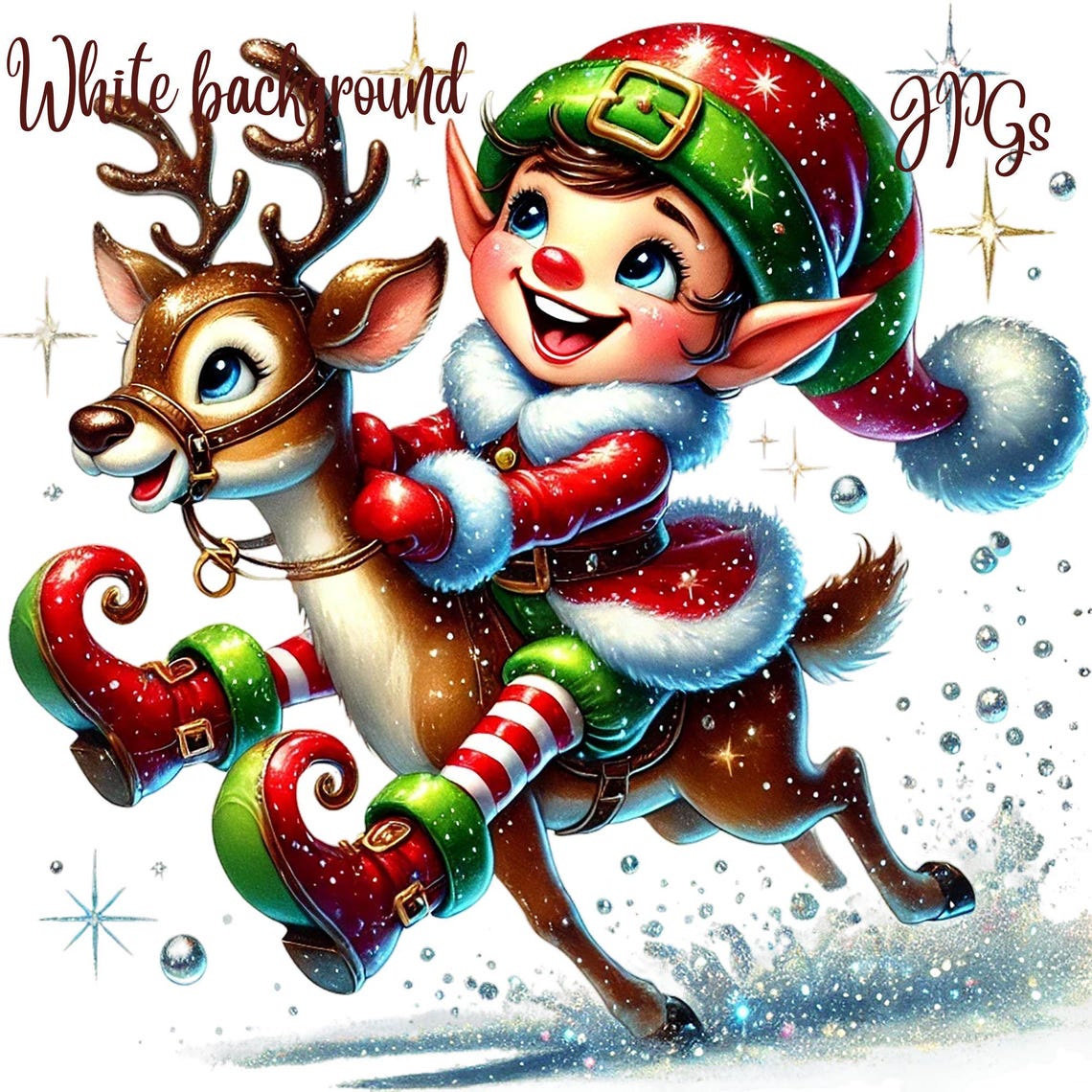 45 JPG, Christmas Elves Clipart Bundle, Cute Christmas Elves, Festive ...