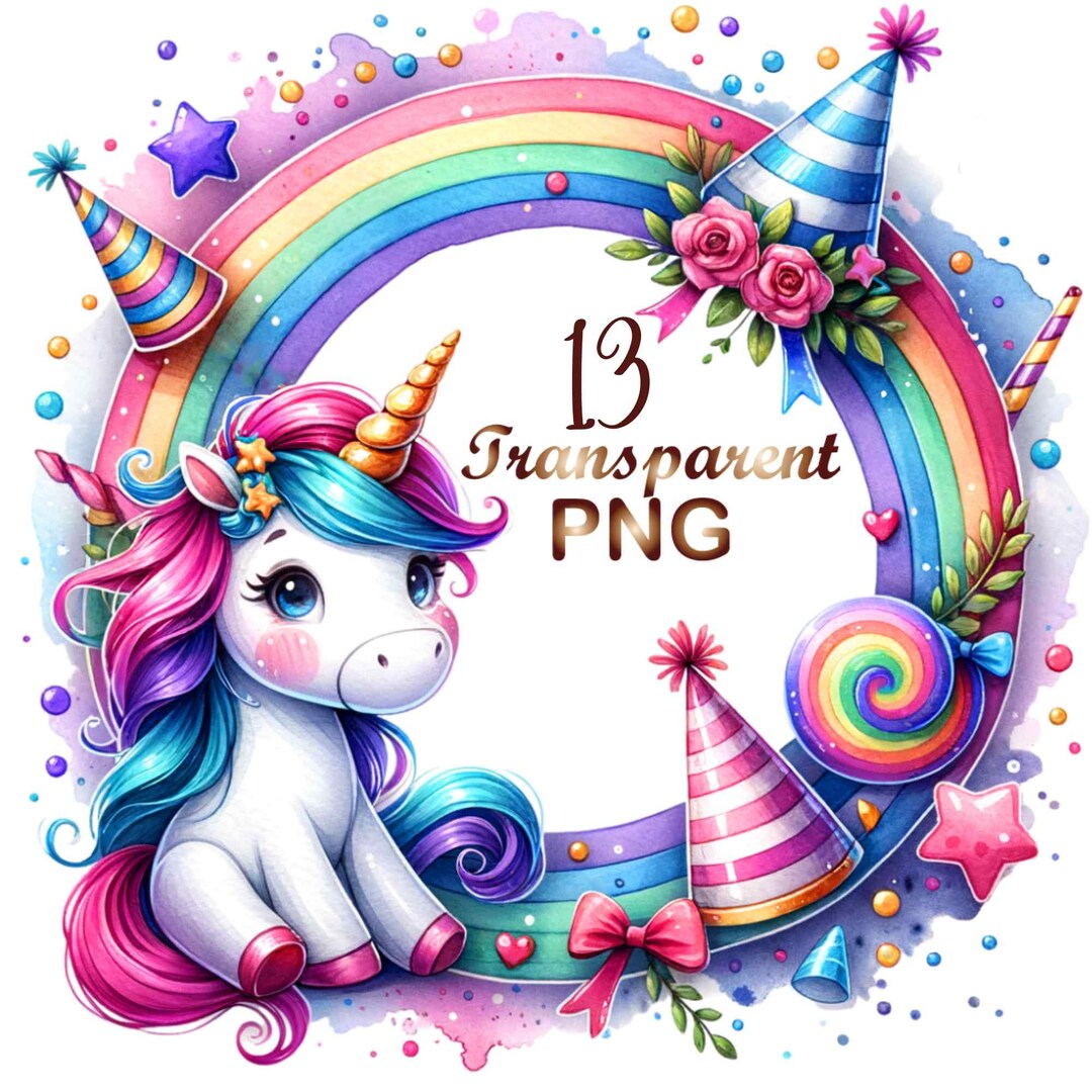 13 Watercolor Birthday Party Borders and Frames Clipart,watercolor ...