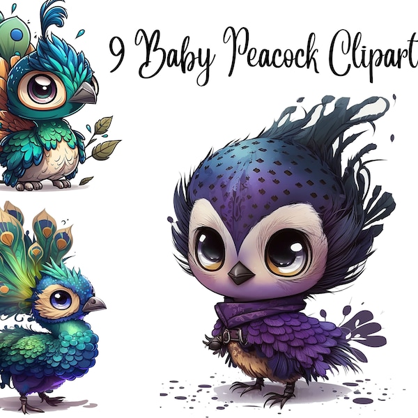 Peacock Clip Art - Etsy