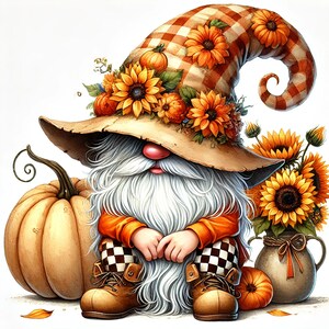 31 JPG, Fall Gnome Clipart Bundle, Autumn Gnome,hello Fall Gnome ...