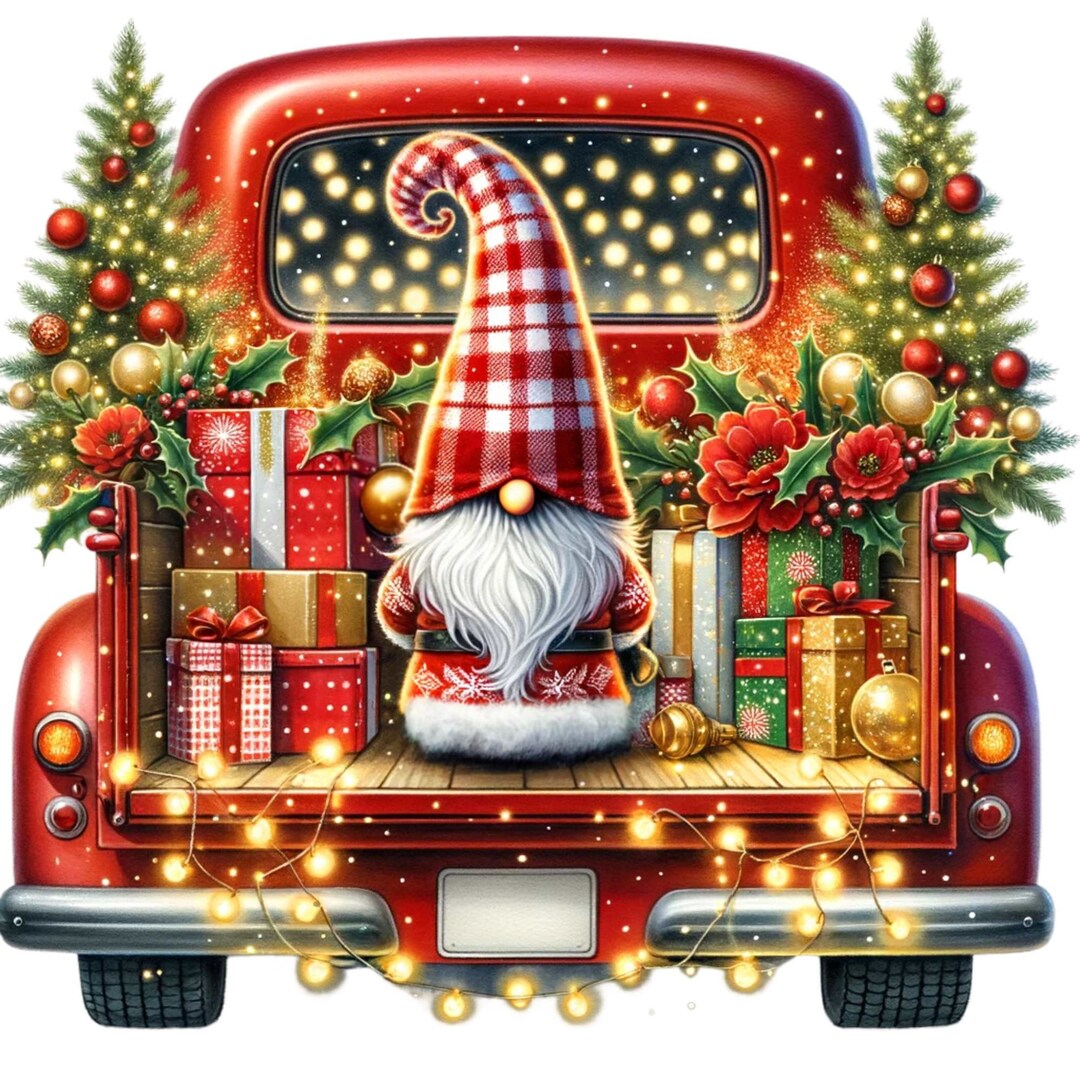 10 Christmas Gnome and Truck Clipart Bundle, Christmas Clipart, Winter ...