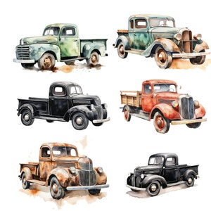 23 Watercolor Pickup Truck Clipart, PNG, Format For, Commercial Use ...