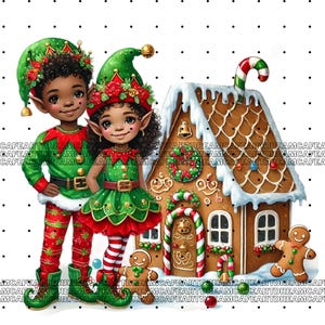 50 PNG Set 2, Christmas African American Clipart Bundle, Festive ...