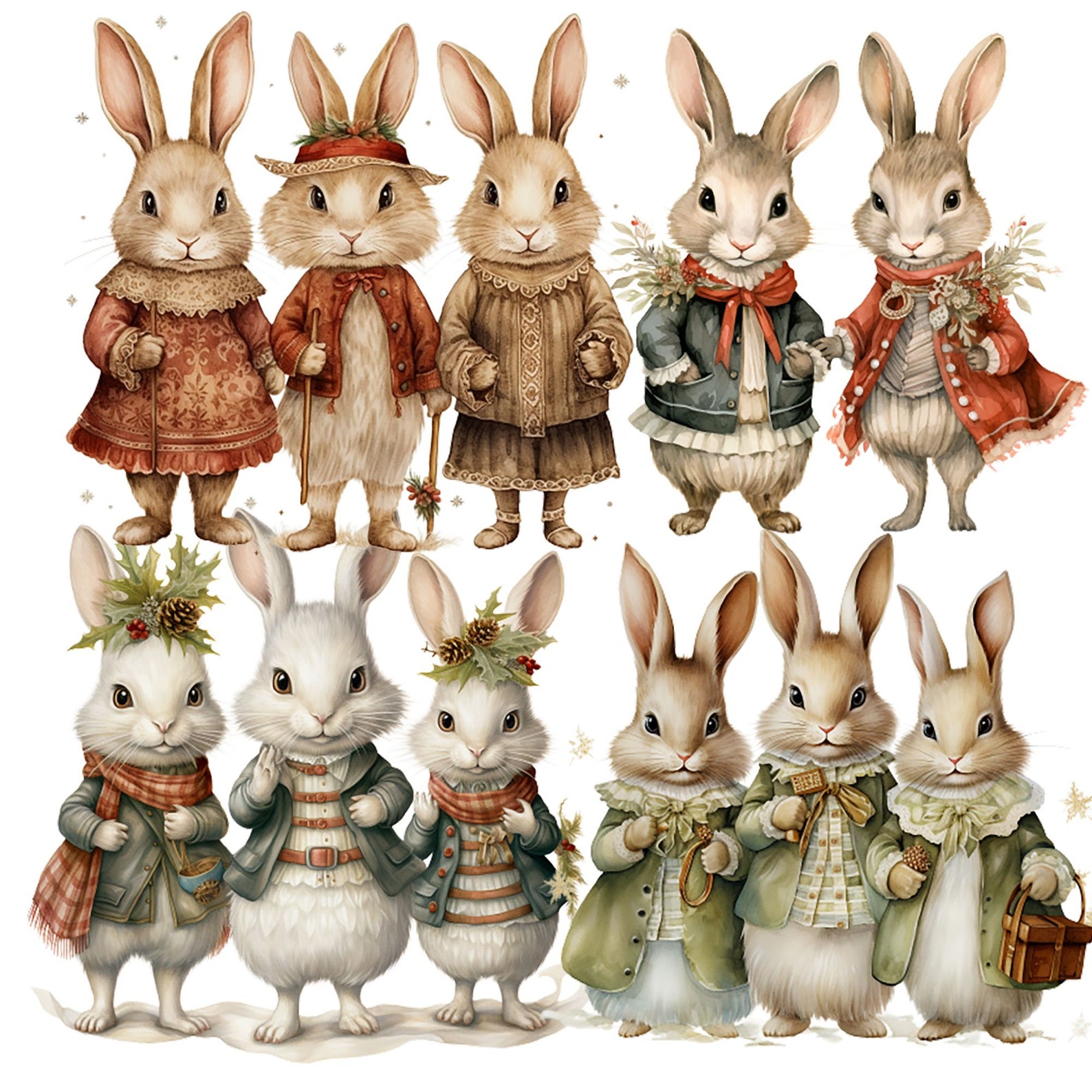 20 PNG Christmas Bunny Clipart, Bunnies Png, Bute Bunny Clipart, Bunny ...