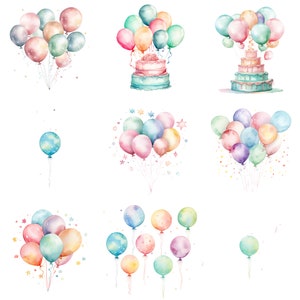 51 Watercolor Birthday Clipart, Happy Birthday PNG Bundle for ...