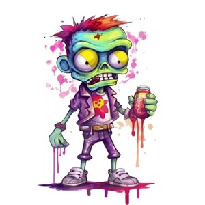 11 Halloween Clipart PNG Watercolor Horror Zombie Clipart - Etsy UK