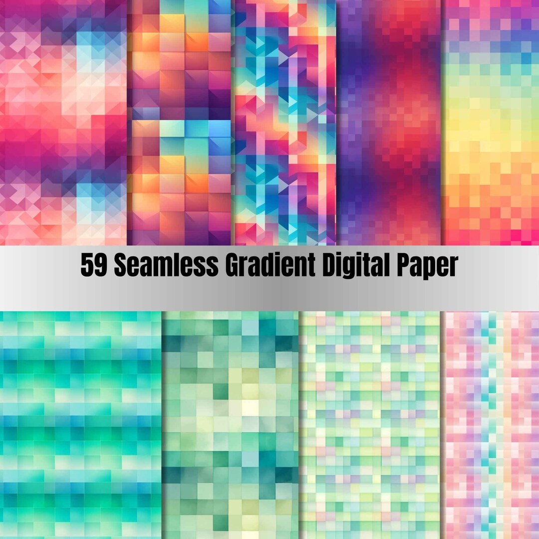 59 Seamless Printable Gradient Digital Paper, Gradient Digital Papers ...