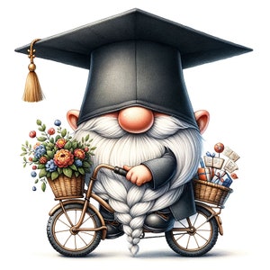 22 PNG, Graduation Gnome Clipart PNG Bundle, Graduation Gnome Clipart ...