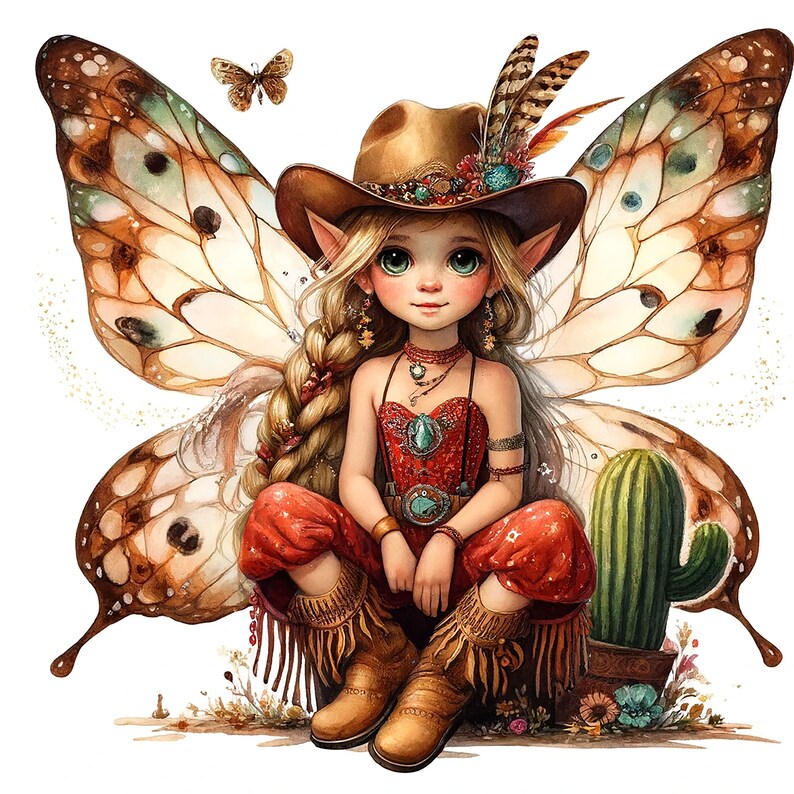 24 JPG, Cowgirl Fairy Clipart Bundle, Cowgirl Clipart, Cowgirl Clipart ...
