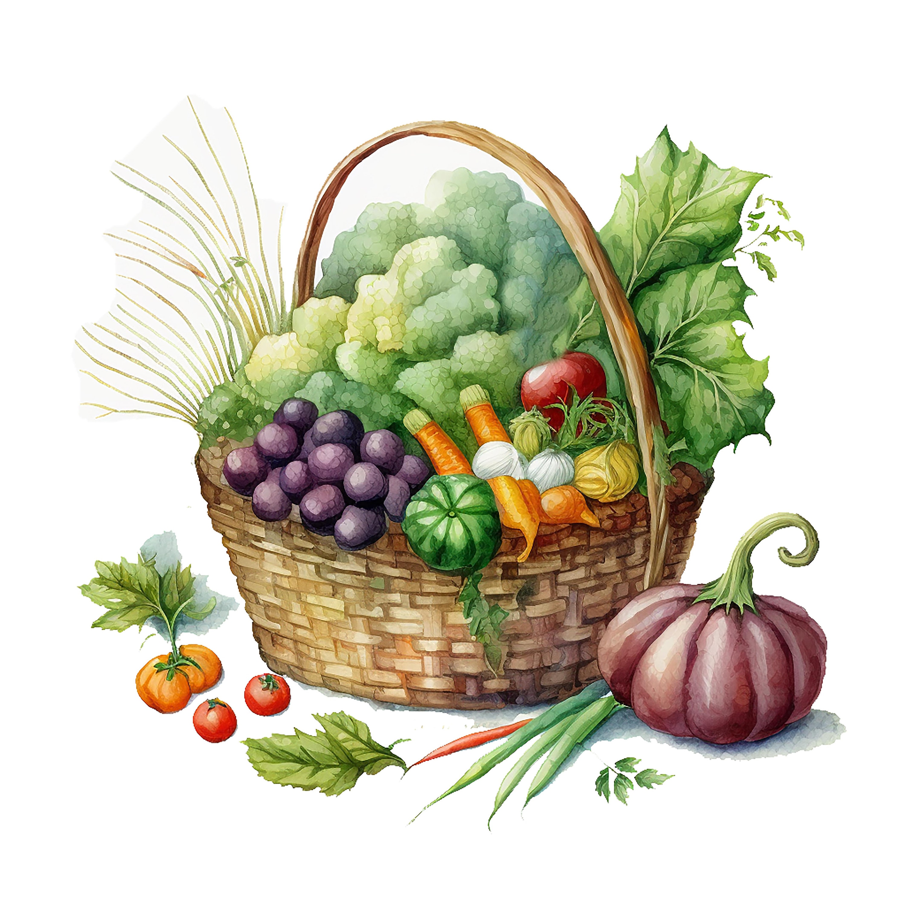 Vegetable Basket Clipart