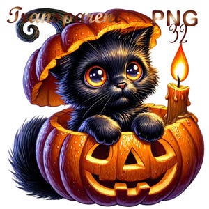 32 PNG, Halloween Cats Clipart Bundle, Halloween Sublimation Digital ...