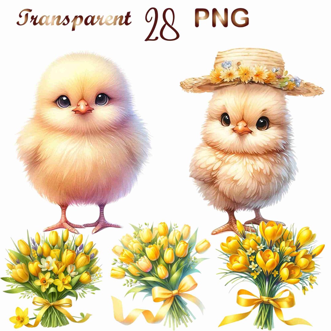 28 Png,easter Chicks Clipart,easter Bundle Clipart,easter Chicken ...