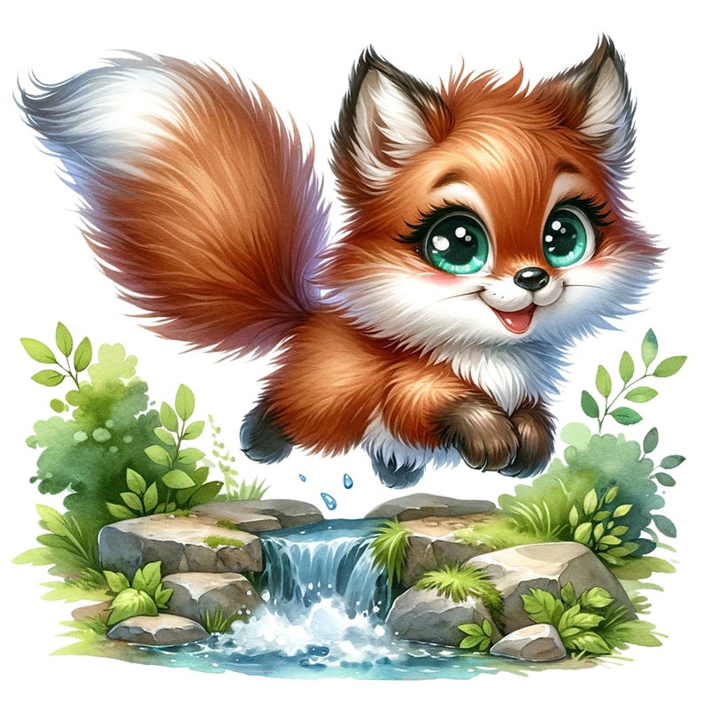 12 PNG/JPG Set 3 Fox Wish Clipart Set 3 Fox Nature Clipart, Wall Art ...