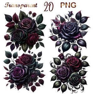 20 PNG, Gothic Flowers Clipart, Magical Gothic Flowers Clip Art, Dark ...