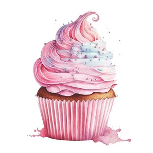 10 Watercolor Cupcake Clipart,png,baking Clipart,dessert Clipart,food ...