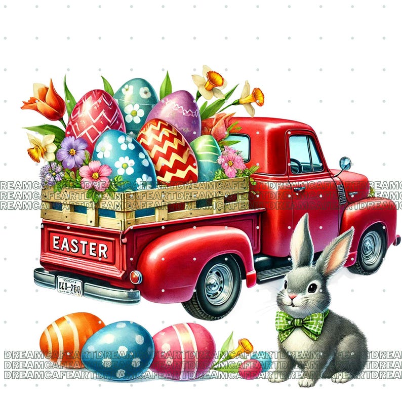 40 PNG Easter Bunny Truck Clipart, Easter Truck Clipart,easter Bunny ...