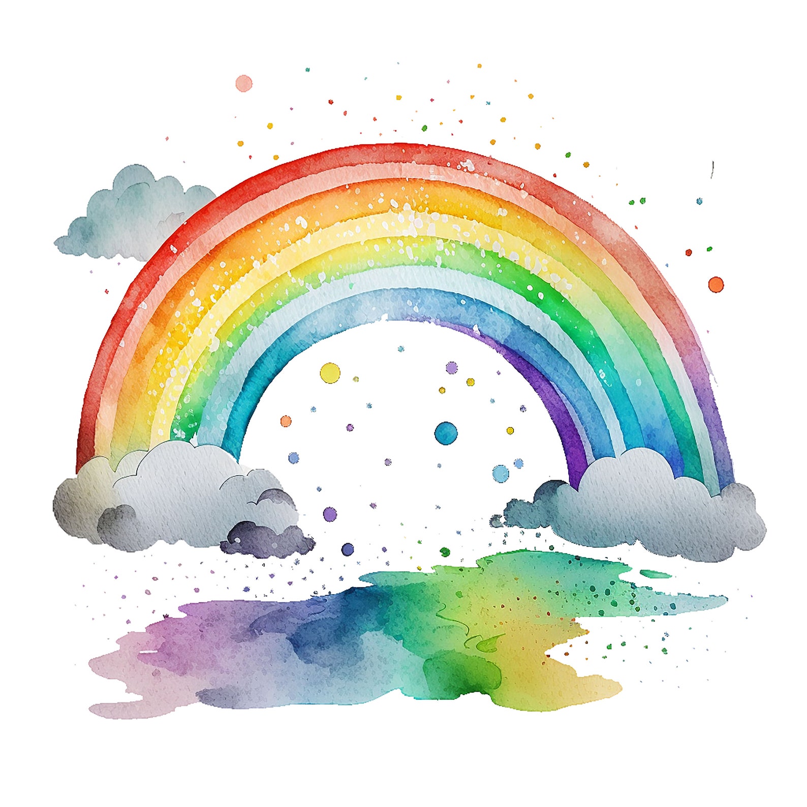 10 Watercolor Rainbow Clipart, High Quality, Jpgs, Commercial Use ...