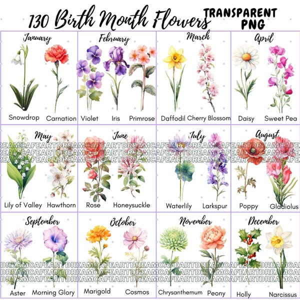 Watercolor Flowers - Etsy