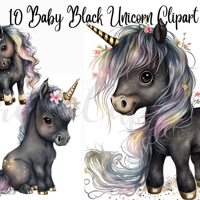 Black Unicorn Svg - Etsy