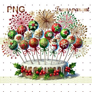 40 PNG Set 2 Christmas Desserts, Festive Sweet Treat Illustrations ...