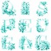 47 PNG, Watercolor Aquamarine Floral Alphabet Collection Clipart, Pink ...