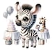 40 PNG, Watercolor Baby Zebra Clipart Bundle, Cute Zebra Clipart ...
