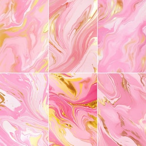 50 Pink Gold Marble Seamless - Watercolor Pattern - Seamless Pattern ...